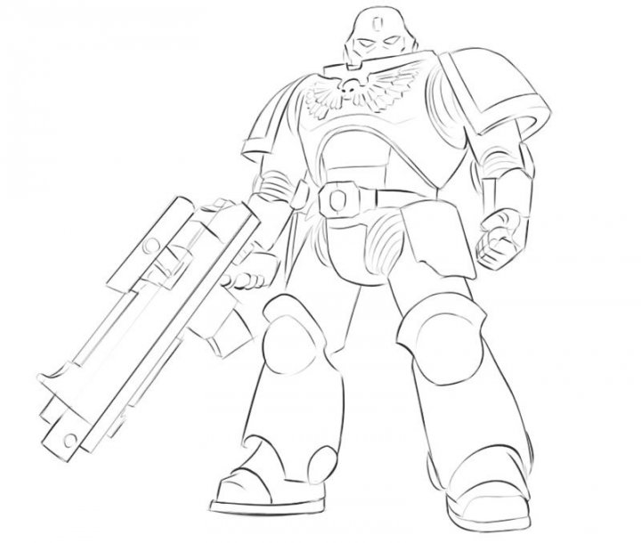 How to Draw a Space Marine - Geek-Blog.net