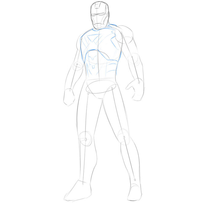 How to Draw Iron Man from Avengers - Geek-Blog.net