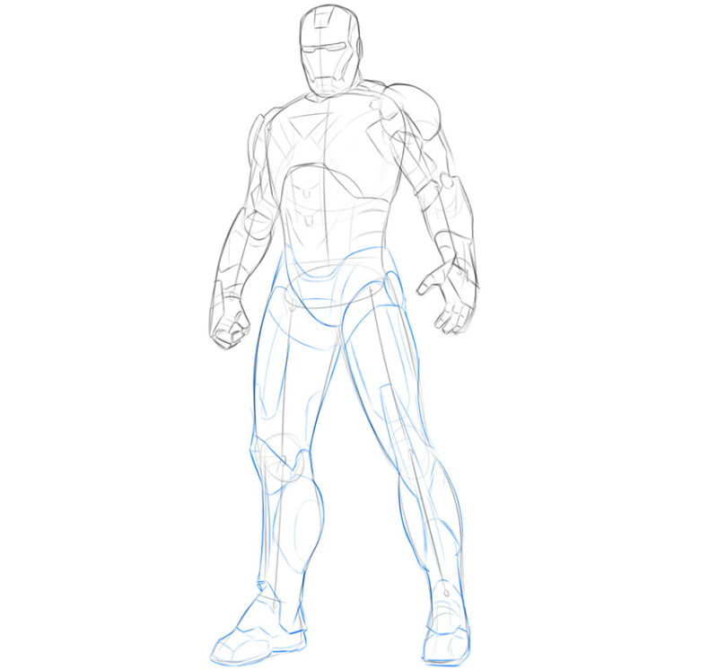 How to Draw Iron Man from Avengers - Geek-Blog.net