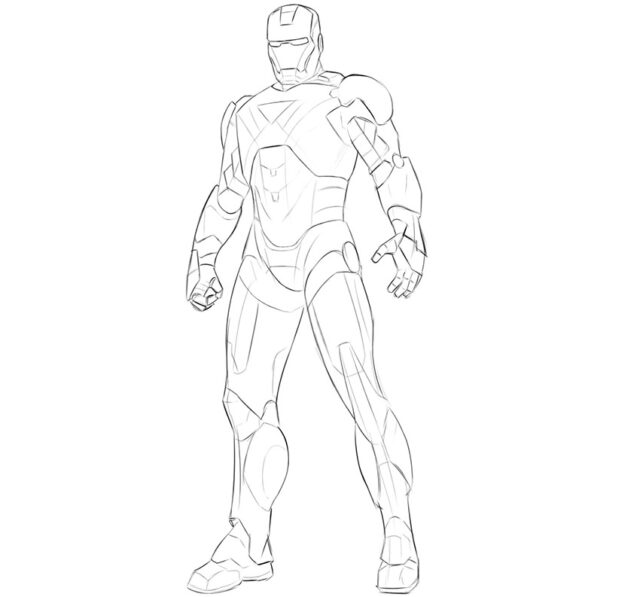 How to Draw Iron Man from Avengers - Geek-Blog.net