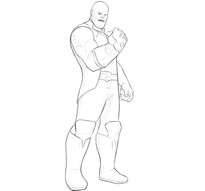 How to Draw Thanos from Avengers - Geek-Blog.net